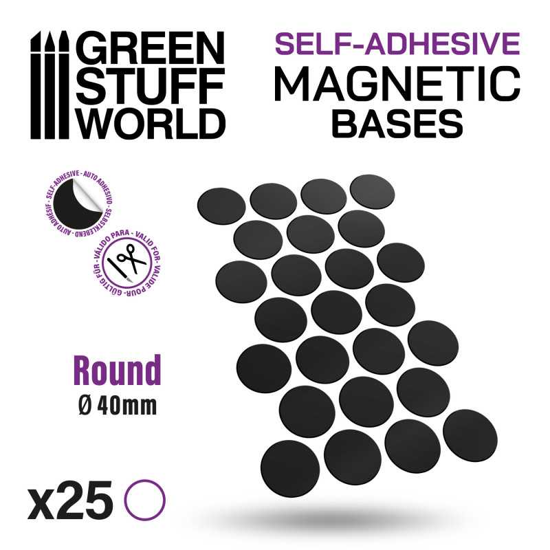 Green Stuff World for Models & Miniatures Magnetic Bases Round 40mm 10 ...